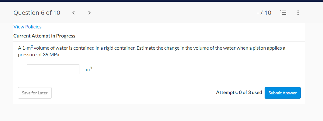 Solved A 1- m3 volume of water is contained in a rigid | Chegg.com