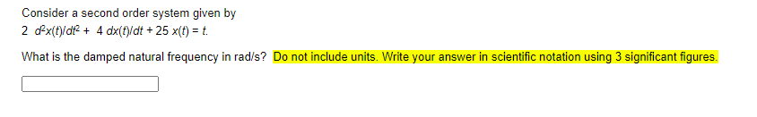 Solved Consider A Second Order System Given By