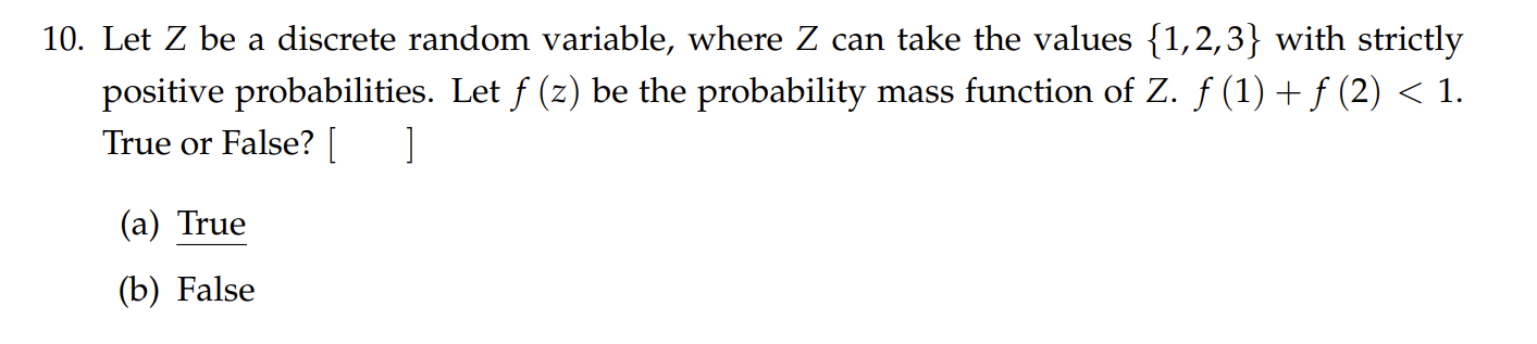 Solved 0. Let Z be a discrete random variable, where Z can | Chegg.com