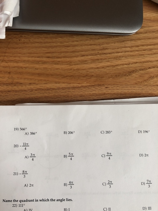 Solved find the angle of smallest possible positive measure | Chegg.com