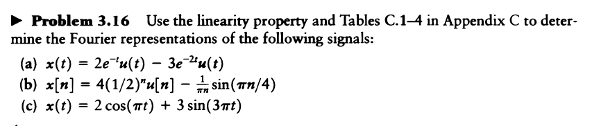 Solved Problem 3.16 Use the linearity property and Tables | Chegg.com