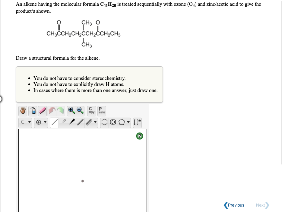Solved An alkene having the molecular formula C11H20 | Chegg.com