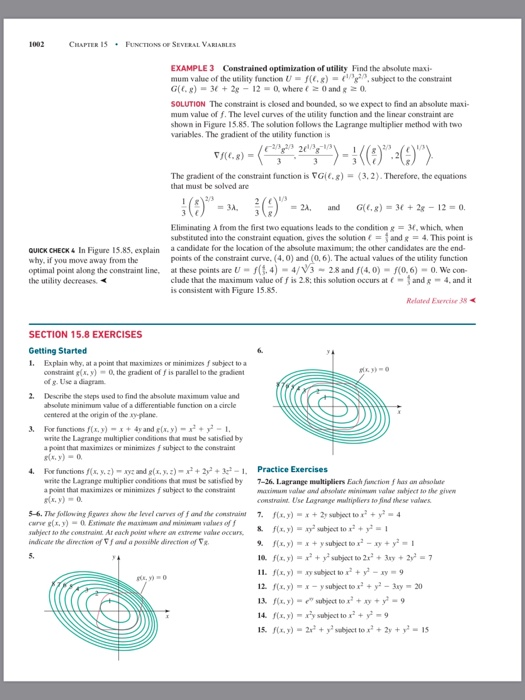Solved CHAPTER 15 FUNCTIONS OF SEVERAL VARIABLES 1002 | Chegg.com