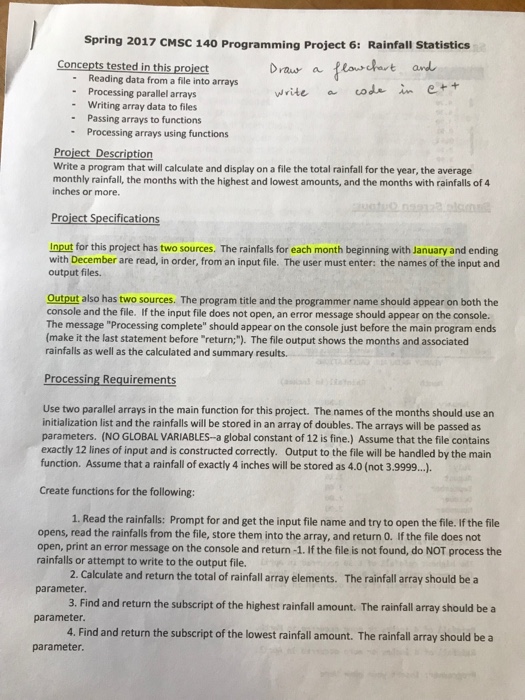 Solved Spring 2017 Cmsc 140 Programming Project 6 Rainfall 2606