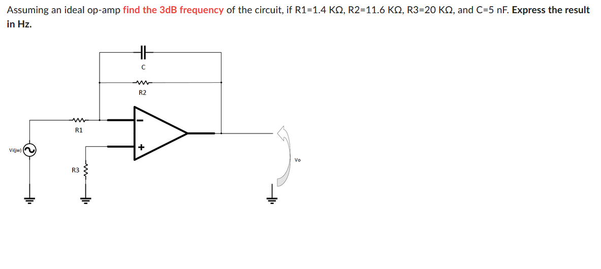 Solved Assuming an ideal op-amp find the 3 dB frequency of | Chegg.com