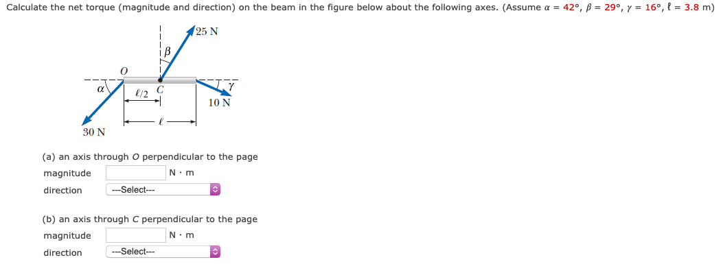 Solved Calculate the net torque (magnitude and direction) on | Chegg.com