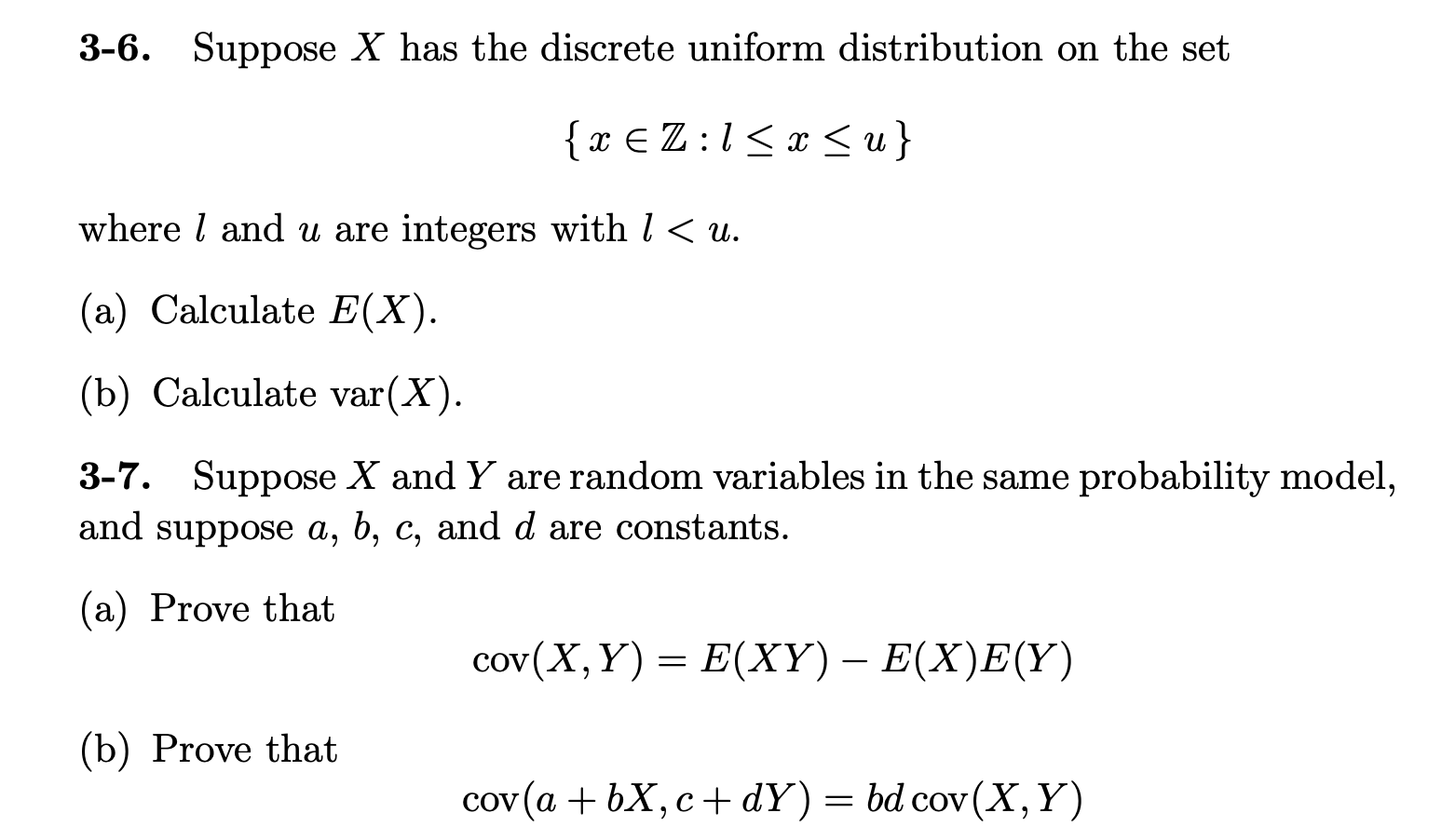 Solved 3-6. Suppose X has the discrete uniform distribution | Chegg.com
