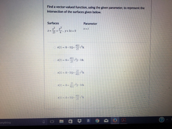 Solved Find a vector-valued function, using the given | Chegg.com