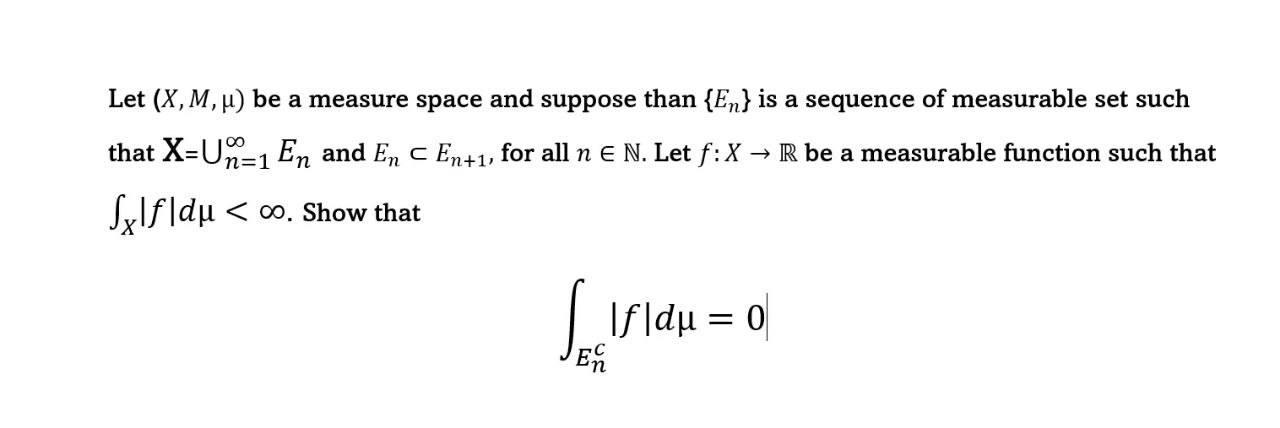 Solved Let (X,M,μ) be a measure space and suppose than {En} | Chegg.com