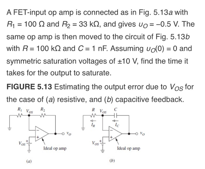 Solved A FET-input op amp is connected as in Fig. 5.13a with | Chegg.com