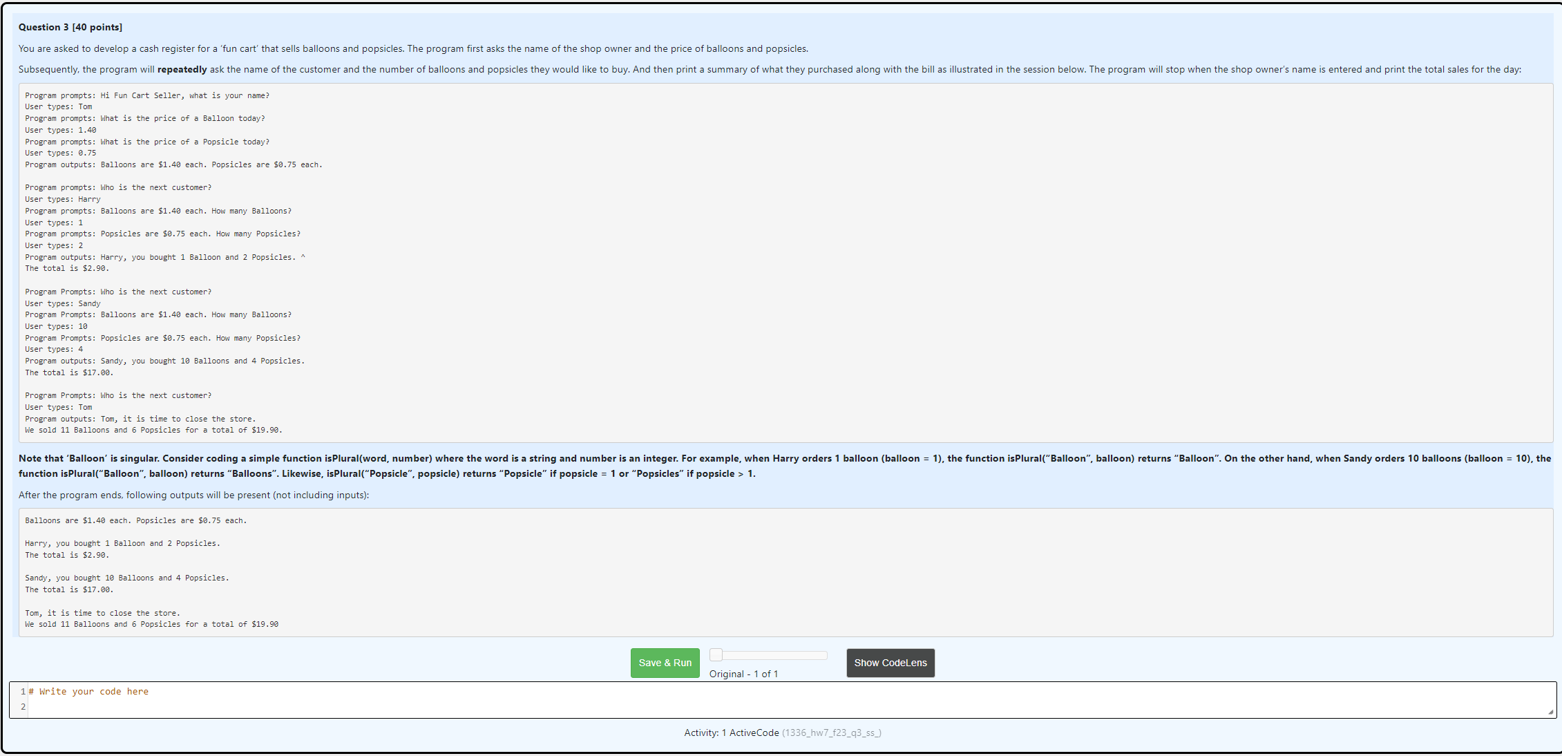 Solved You are asked to develop a cash register for a 'fun | Chegg.com