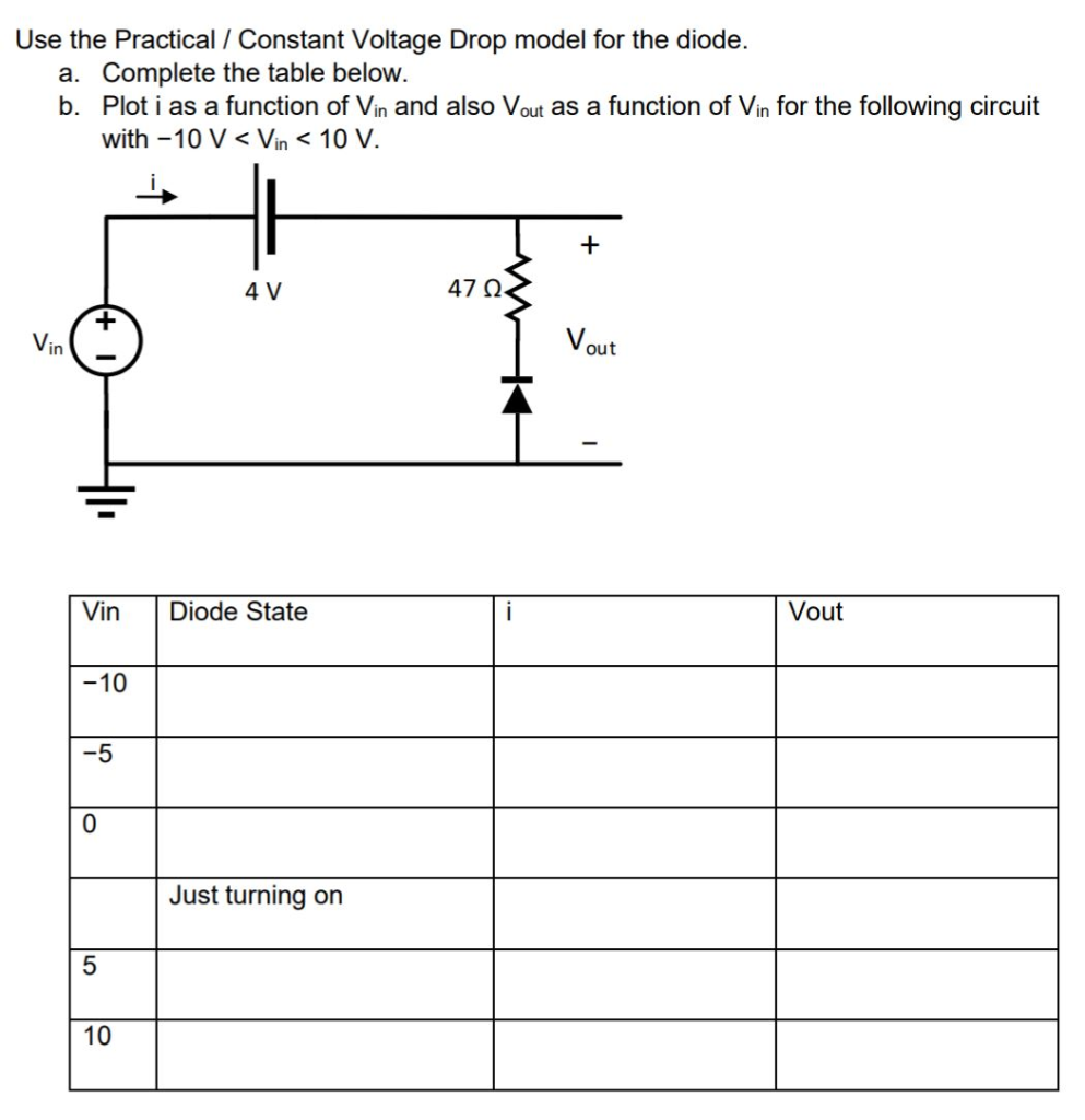Solved Use the Practical / Constant Voltage Drop model for | Chegg.com