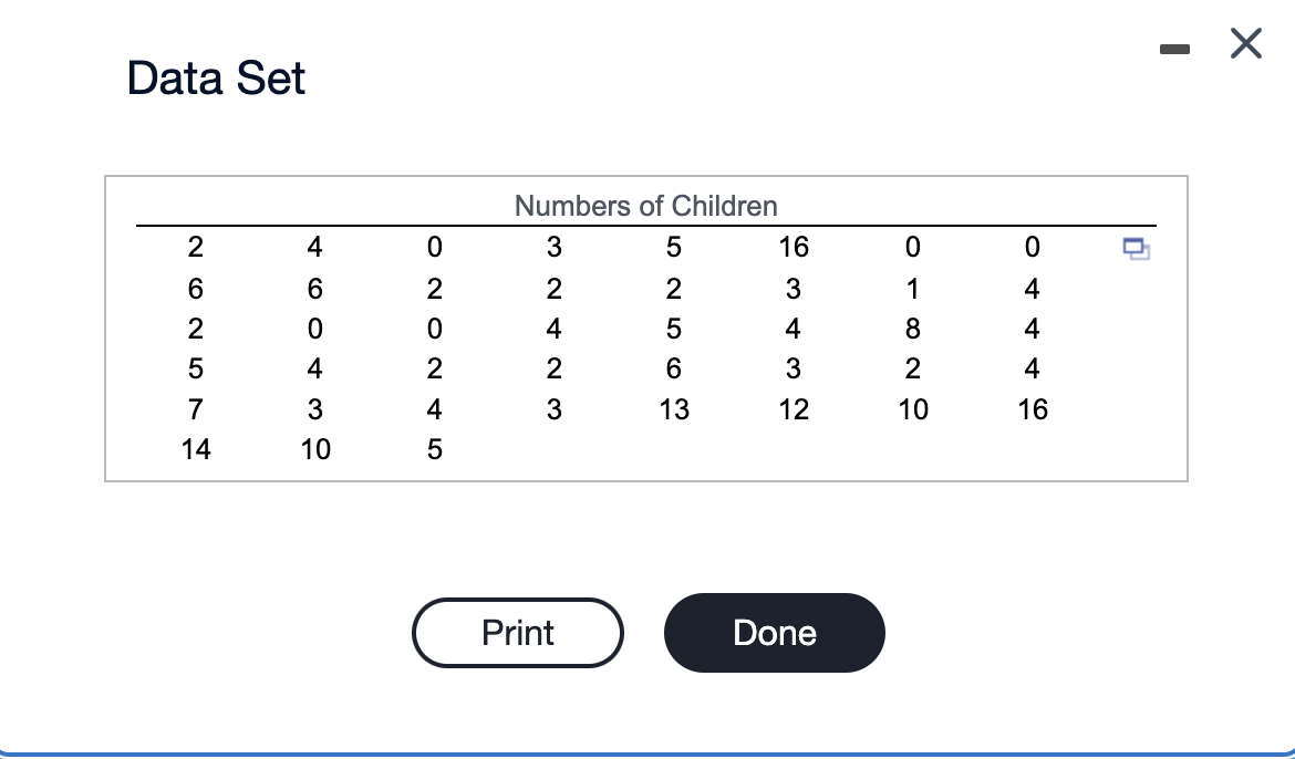 Solved Data Set patterns. Click the icon to view the data | Chegg.com