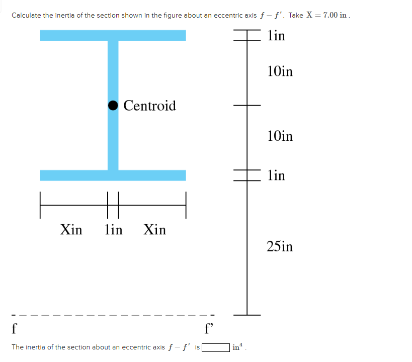 Solved Calculate the inertia of the section shown in the | Chegg.com