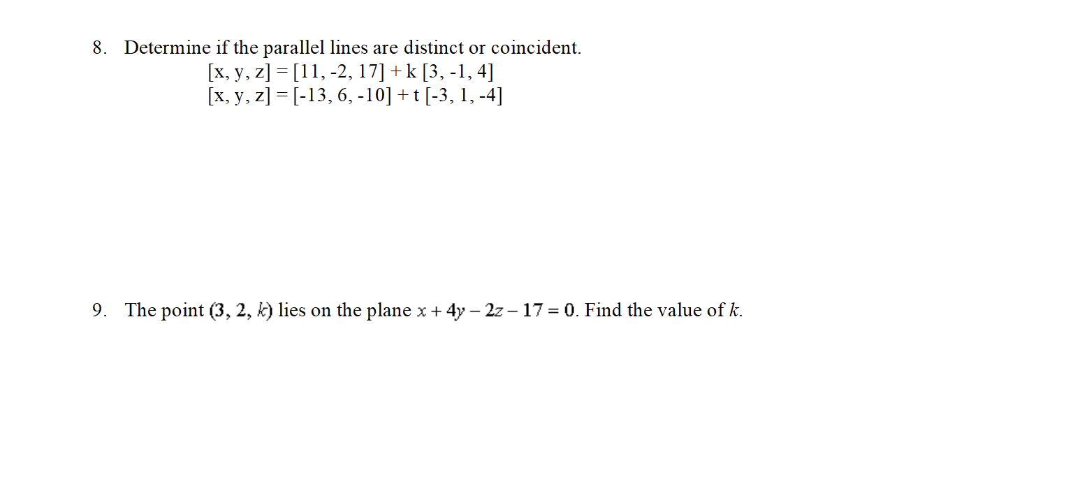 Solved 8. Determine if the parallel lines are distinct or | Chegg.com