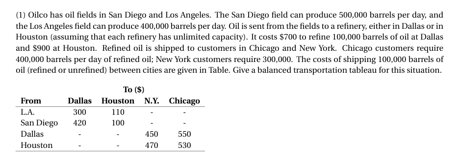 Solved (1) ﻿Oilco has oil fields in San Diego and Los | Chegg.com