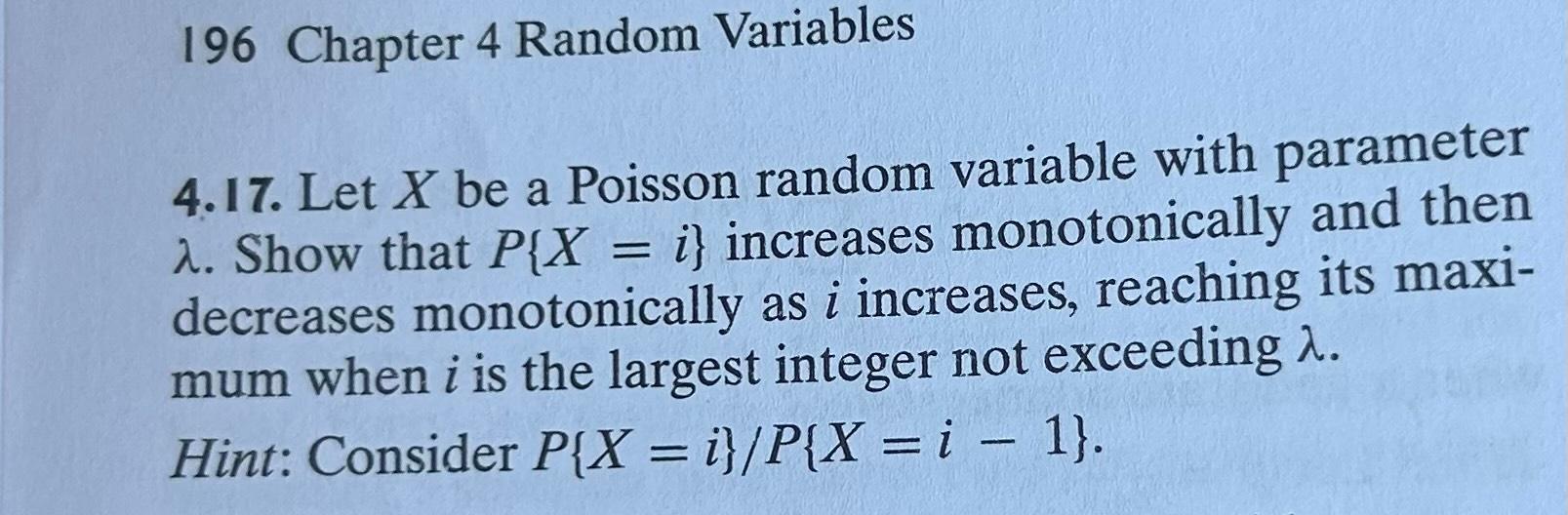 Solved 196 Chapter 4 Random Variables 4.17. Let X be a | Chegg.com