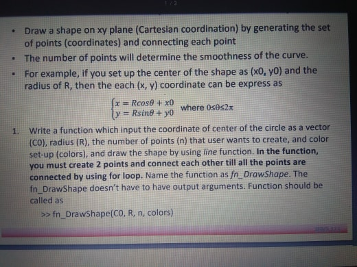 Solved Draw a shape on xy plane (Cartesian coordination) by | Chegg.com