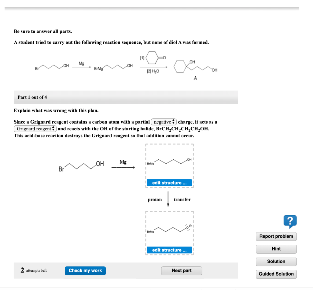 Solved Be sure to answer all parts. A student tried to carry | Chegg.com