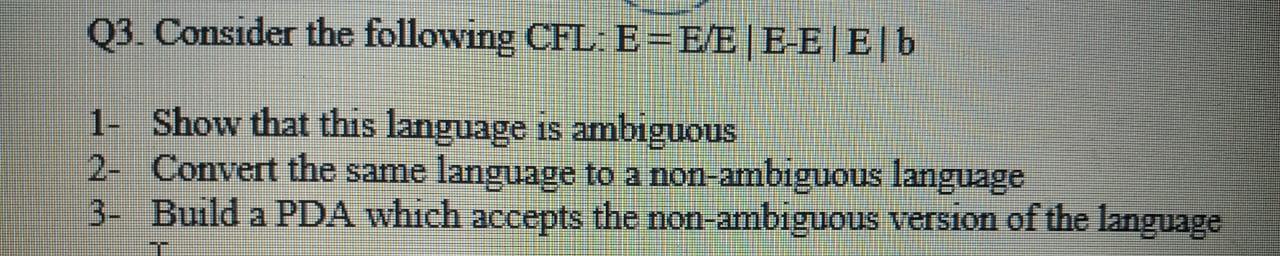 Solved a 24. Construct a PDA for the following language L 1- | Chegg.com