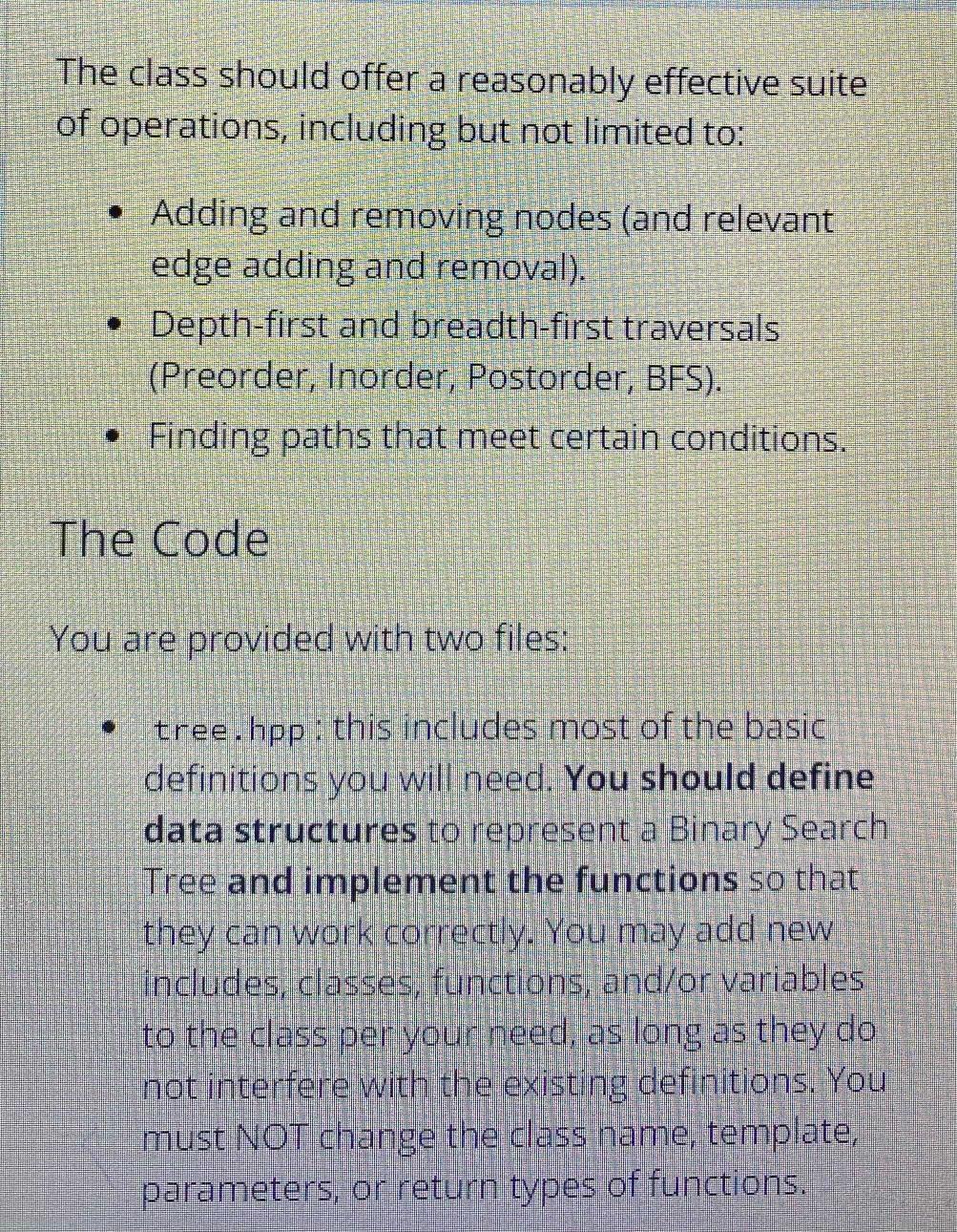 Solved Your task is to implement a BST class, where every | Chegg.com