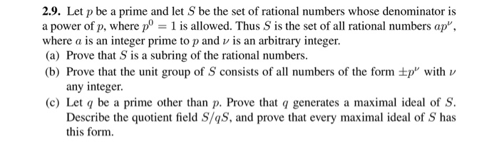 Solved 2.9. Let p be a prime and let S be the set of | Chegg.com