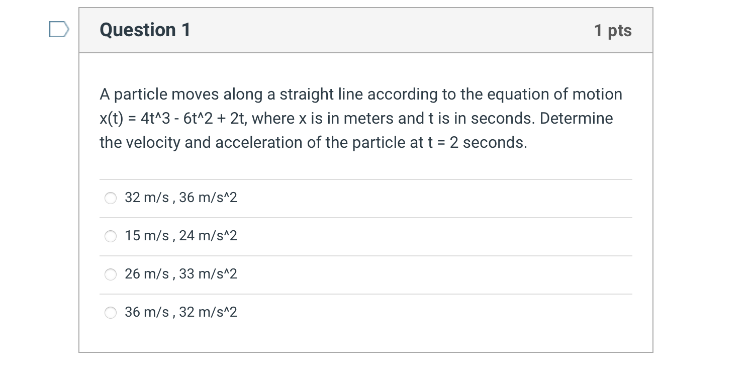 Solved Question 1A particle moves along a straight line | Chegg.com