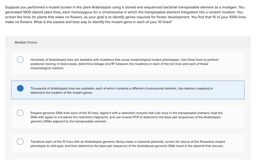 Solved Suppose you performed a mutant screen in the plant | Chegg.com