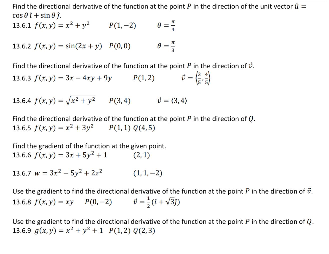 Solved Find the directional derivative of the function at | Chegg.com