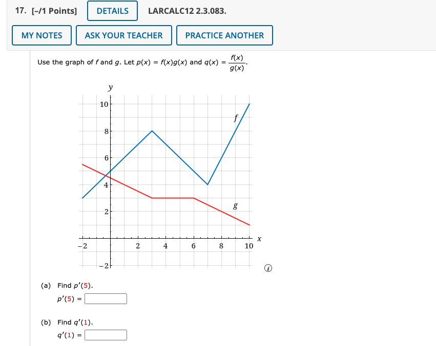 Solved Use the graph of f and g. Let p(x)=f(x)g(x) and | Chegg.com Solved Use the graph of f and g. Let p(x)=f(x)g(x) and | Chegg.com