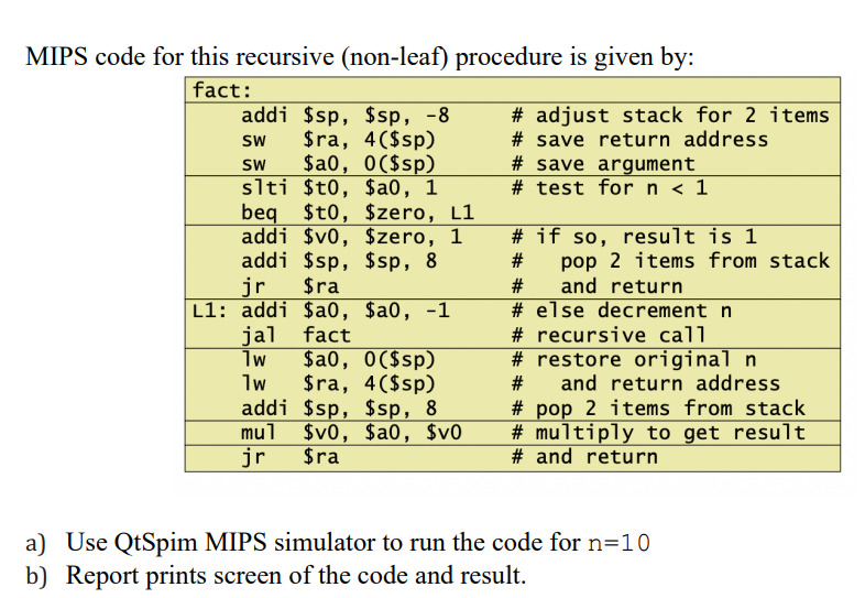 Solved 2. A recursive C procedure that calculates factorial | Chegg.com