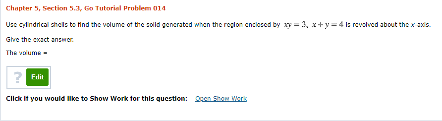 Solved Chapter 5, Section 5.3, Go Tutorial Problem 014 Use | Chegg.com