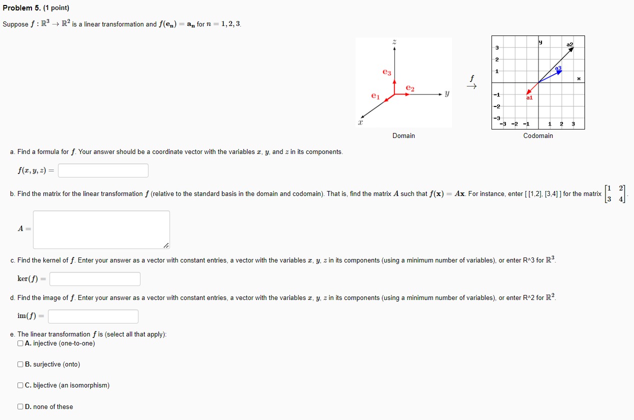 Solved Suppose f:R3→R2 is a linear transformation and | Chegg.com