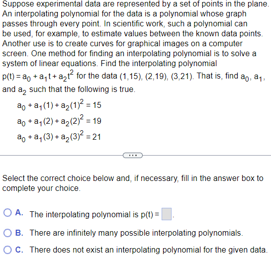 Solved Select the correct choice below and, if necessary, | Chegg.com