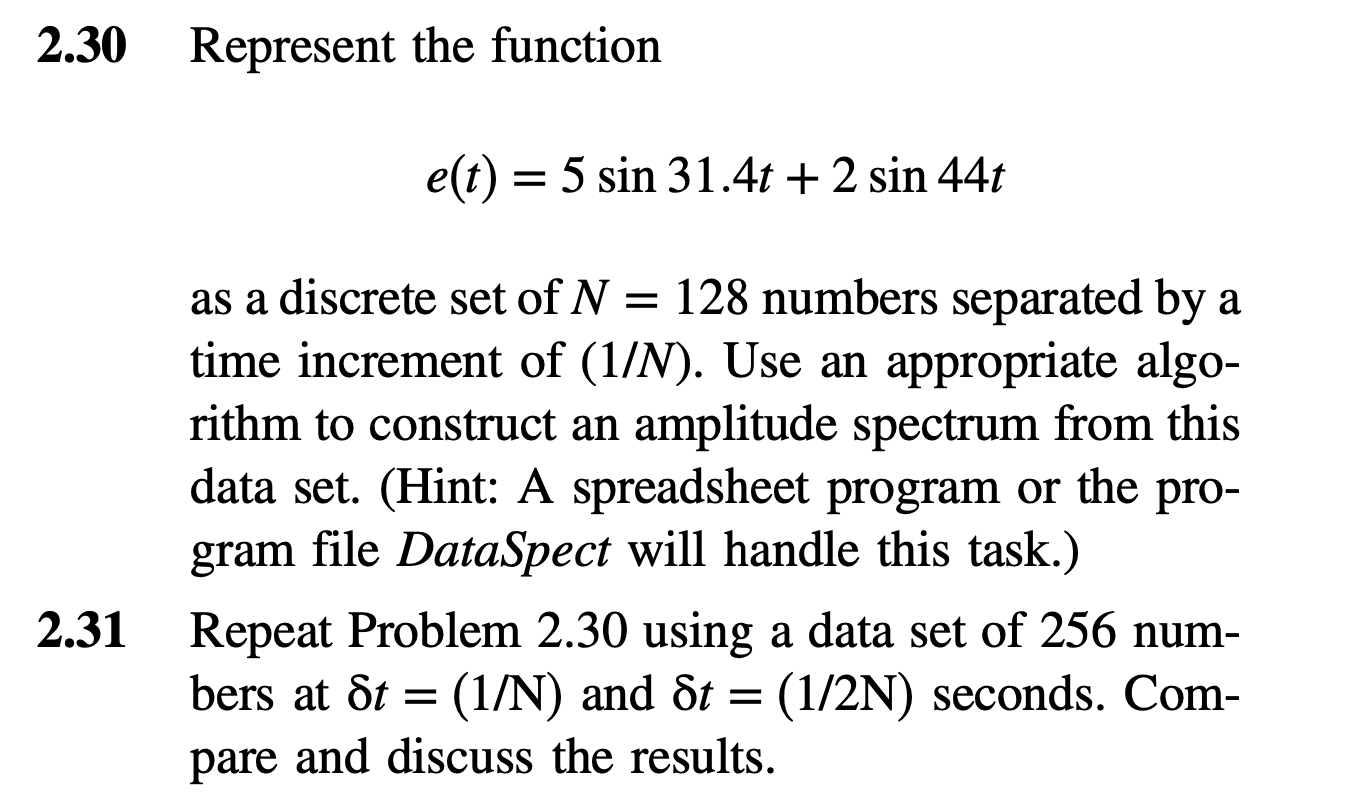 Solved Solve problems 2.30 and 2.31 in the textbook with | Chegg.com