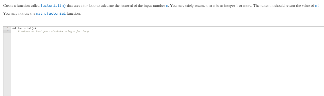 Solved Create A Function Called Factorial N That Uses A For