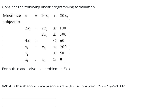 Solved Consider the following linear programming | Chegg.com