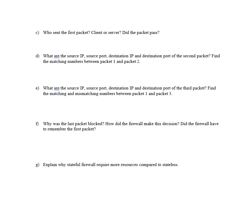 Solved 3. Stateful Packet-Filtering Firewall A stateful | Chegg.com