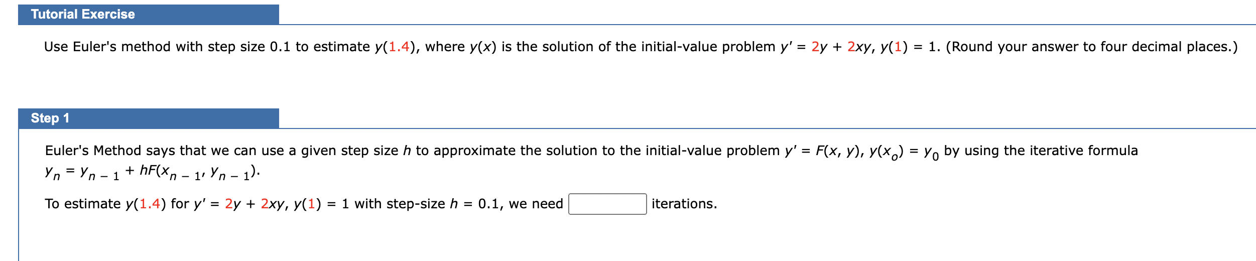 Solved Use Euler's method with step size 0.5 to compute the | Chegg.com
