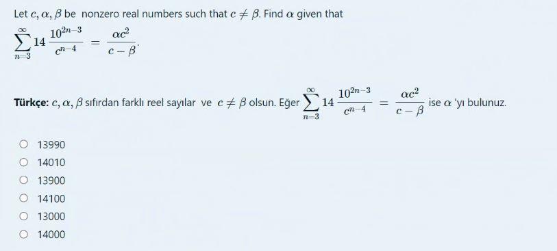 Solved Let c, a, ß be nonzero real numbers such that c# B. | Chegg.com