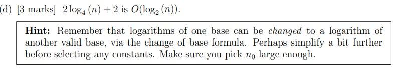 Solved 1 4 2 = = 17 Example 3: Show -n2 + 2n + 2 € O(n?). | Chegg.com