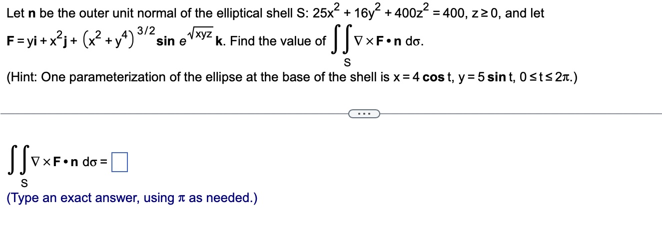 Solved Let n be the outer unit normal of the elliptical | Chegg.com