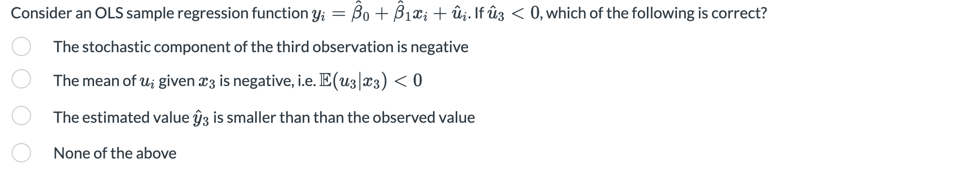 Consider an OLS sample regression function | Chegg.com