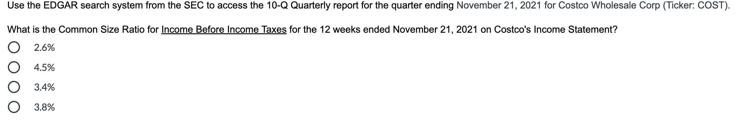 Solved Use the EDGAR search system from the SEC to access | Chegg.com