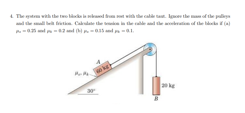 Solved 4. The system with the two blocks is released from | Chegg.com