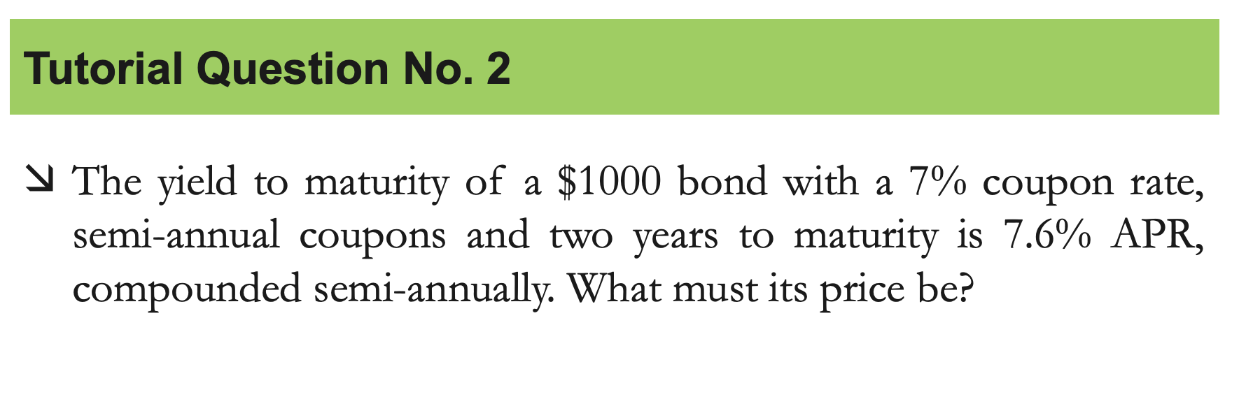 Solved The yield to maturity of a $1000 bond with a 7% | Chegg.com