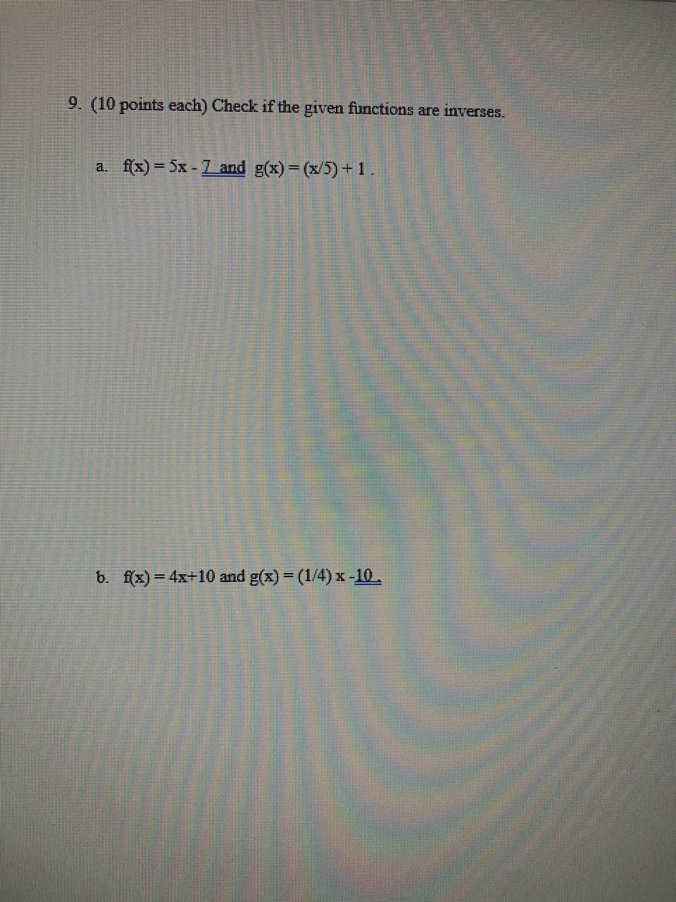 Solved 9. (10 points each) Check if the given functions are | Chegg.com