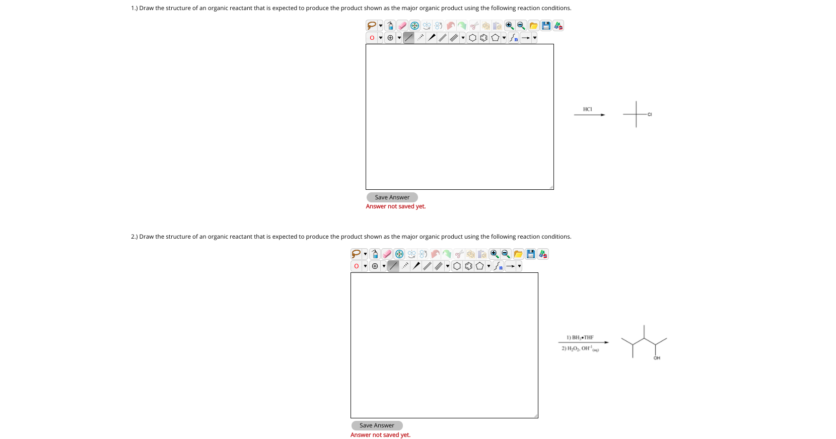 Solved 1.) Draw the structure of an organic reactant that is | Chegg.com