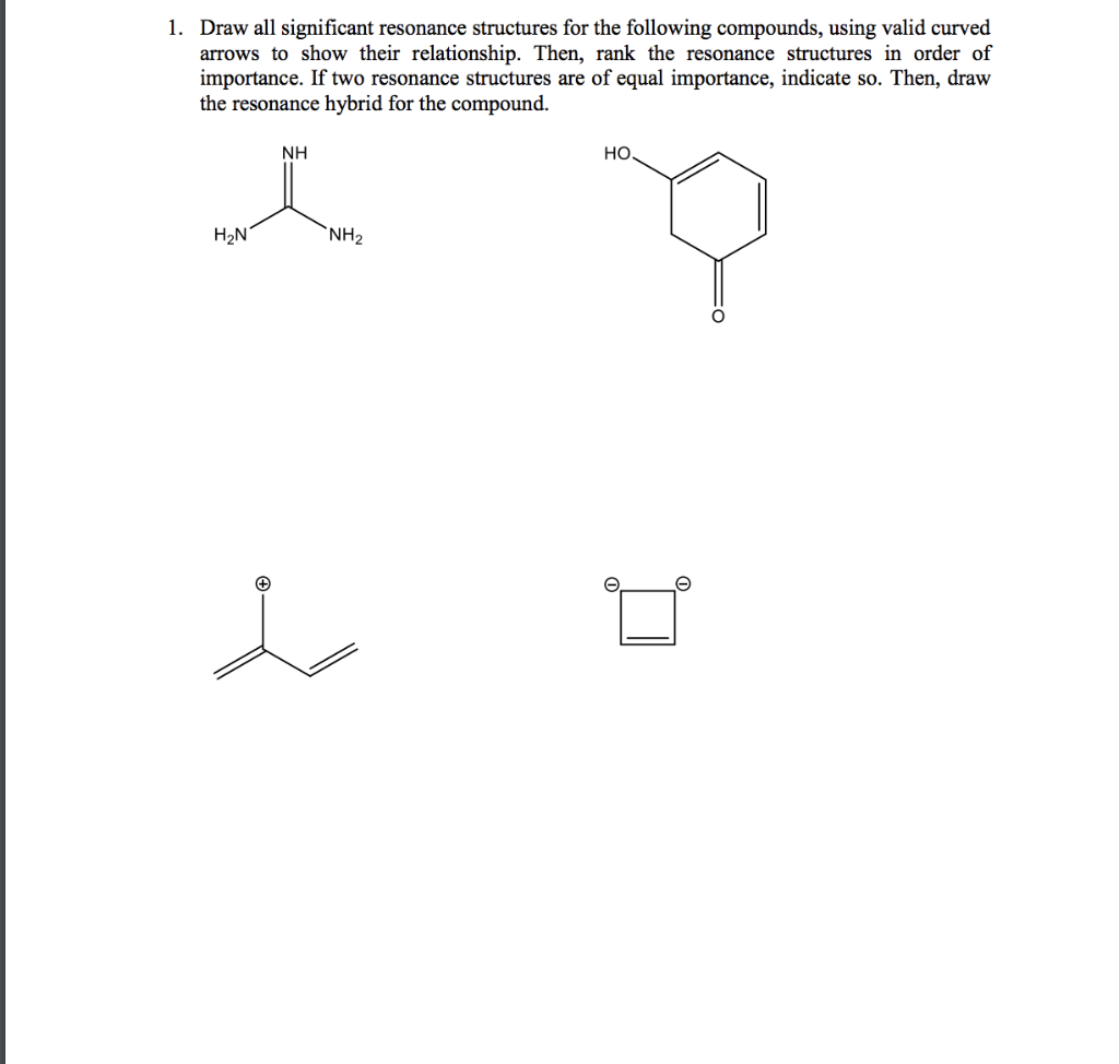 Solved Draw all significant resonance structures for the | Chegg.com