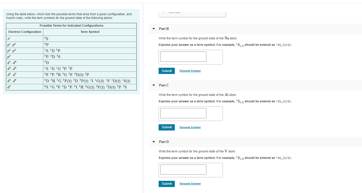 Solved Using the table below, which lists the possible terms | Chegg.com